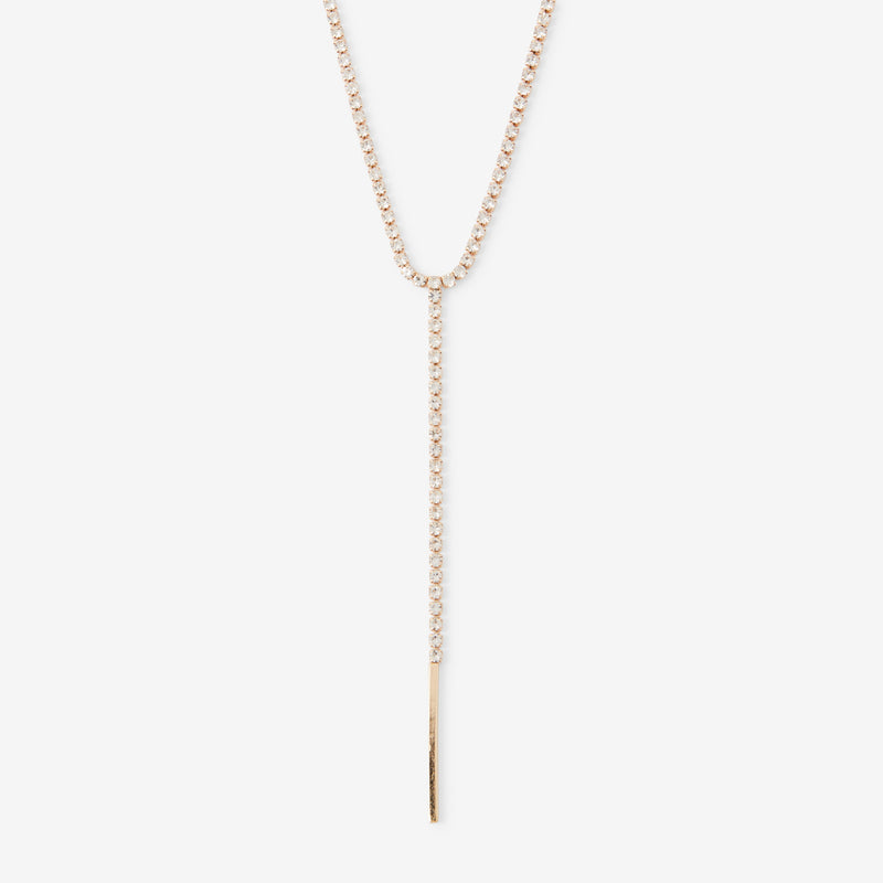 Collier fin Y chaine strassée | Bijoux Fantaisie & Accessoires